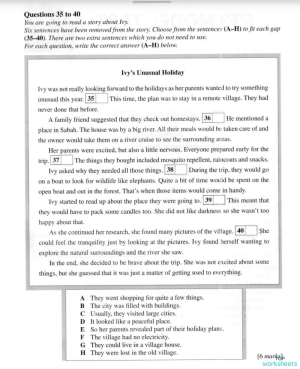 F3 PT3 MATCH THE GAPPED TEXT. Interactive worksheet | TopWorksheets