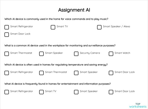 Assignment AI. Interactive worksheet | TopWorksheets