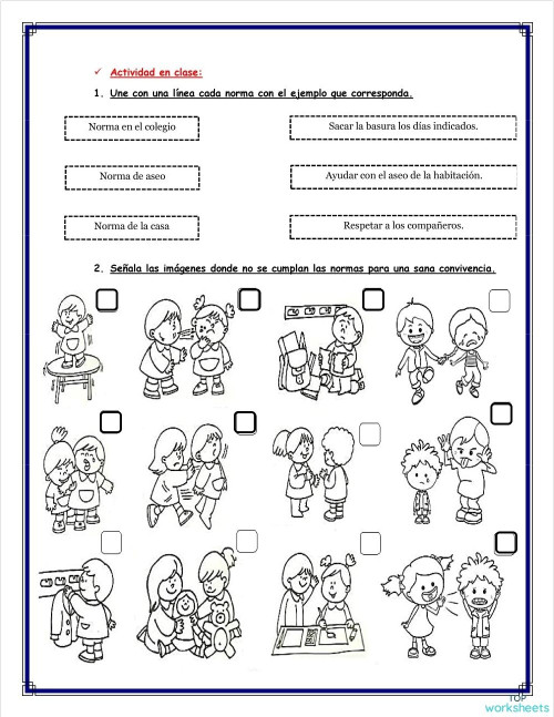 Las normas y su importancia. Ficha interactiva | TopWorksheets