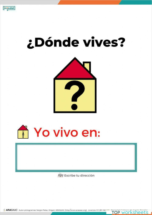 ¿Dónde vives?. Ficha interactiva | TopWorksheets