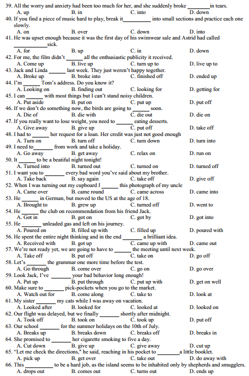 MODULE 23: PHRASAL VERBS. Interactive worksheet | TopWorksheets