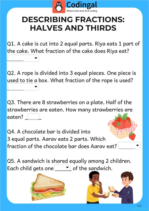 M_G02M13L62_WE03_Describing Fractions: Halves and Thirds. Interactive ...