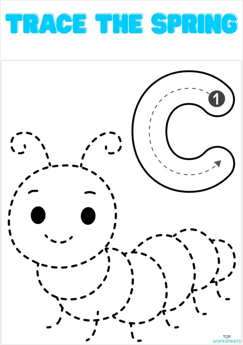 TRACE THE SPRING. Interactive worksheet | TopWorksheets