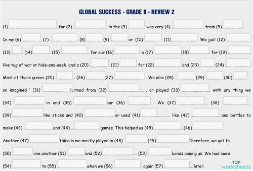 GRADE 9GS - REVIEW 2. Interactive worksheet | TopWorksheets