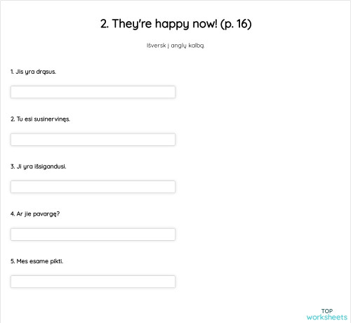2. They're happy now! (p. 16). Interactive worksheet | TopWorksheets
