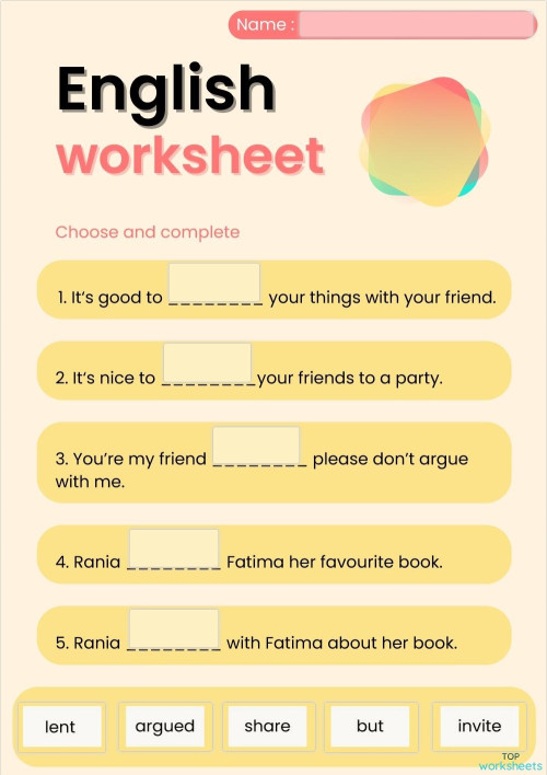 EnglishWorksheet. Interactive worksheet | TopWorksheets