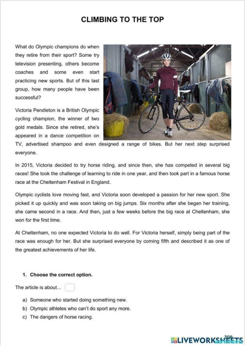 Climb to the top. Interactive worksheet | TopWorksheets