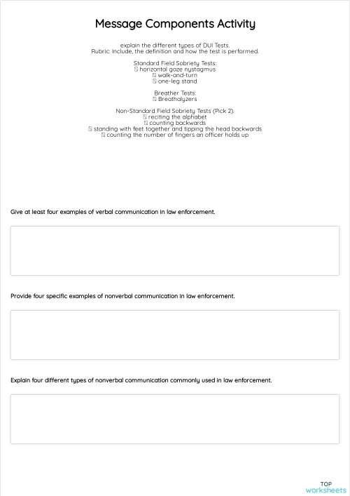 Message Components Activity Interactive Worksheet Topworksheets 