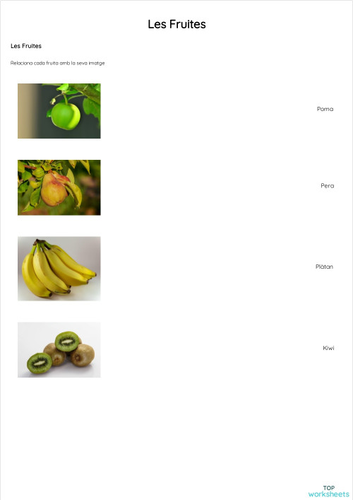 Les Fruites. Fitxa interactiva | TopWorksheets