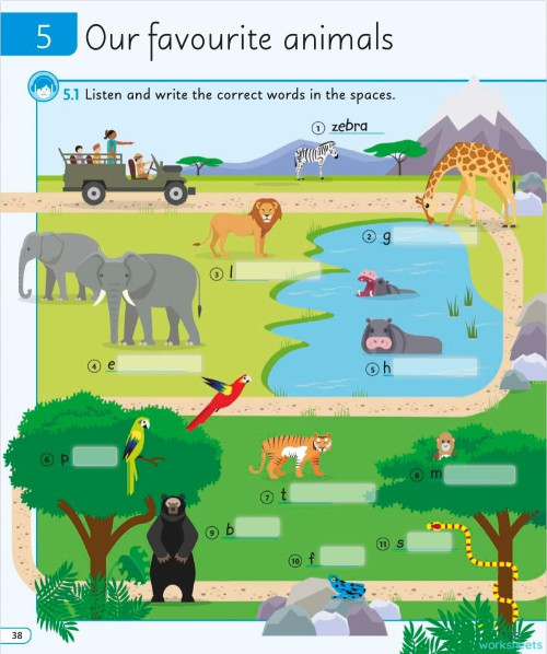 5 Our favorite animals. Interactive worksheet | TopWorksheets