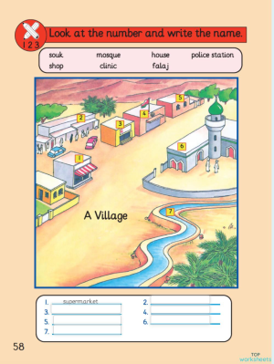 town and village words. Interactive worksheet | TopWorksheets