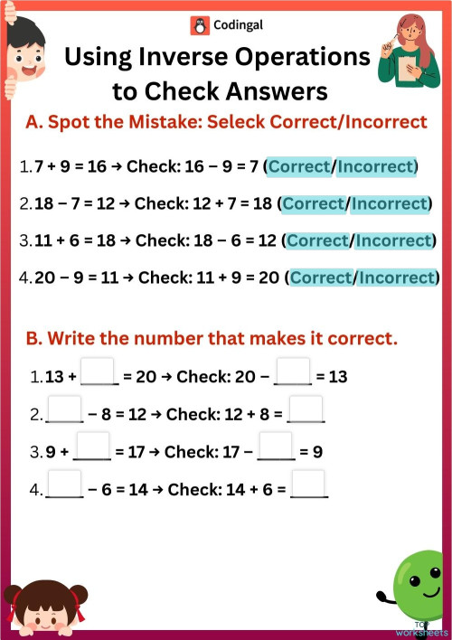 M_G03M13L27_WC01_Use_inverse_operations_to_check_addition_1. Interactive worksheet | TopWorksheets