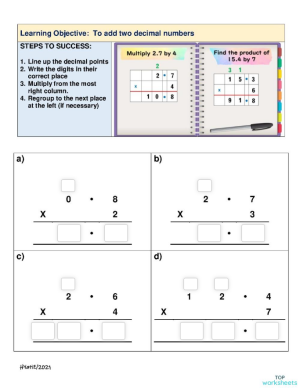 MULTIPLY DECIMAL YR4. Interactive worksheet | TopWorksheets