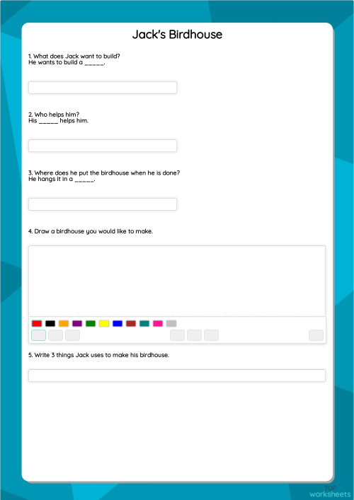 Jack's Birdhouse. Interactive worksheet | TopWorksheets