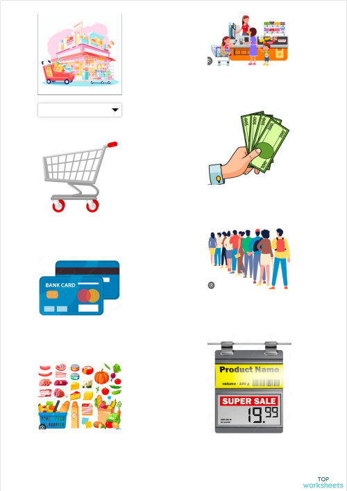 Week 7. English club. Shopping. Interactive worksheet | TopWorksheets