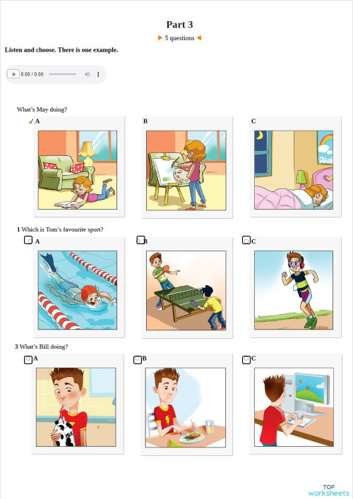 SKILLS BUILDER FOR YOUNG LEARNERS STARTERS 2 UNIT 1 Listening Part 3 ...