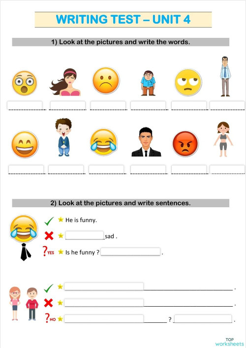 Unit 4 - WRITING. Interactive worksheet | TopWorksheets