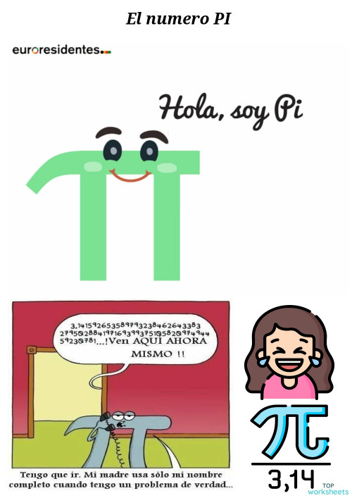 El Numero PI DIANA VALDEZ HONRADO. Ficha interactiva | TopWorksheets