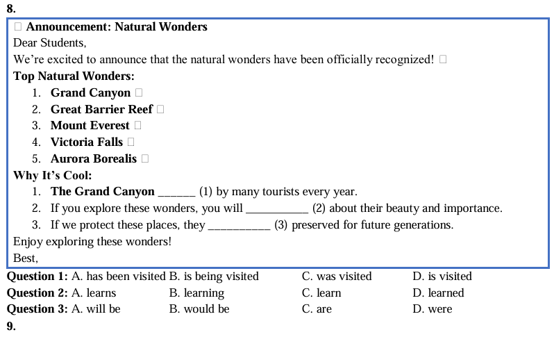 PRACTICE UNIT 7.1: NATURAL WONDERS OF THE WORLD. Interactive worksheet ...