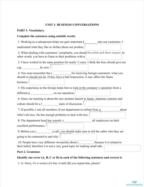 TATMCB 5- UNIT 1. Interactive worksheet | TopWorksheets