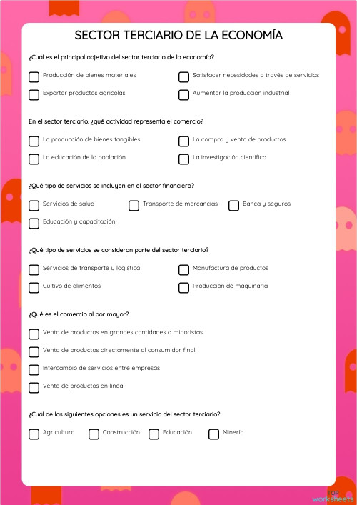 Sectores económicos: fichas interactivas y ejercicios online ...