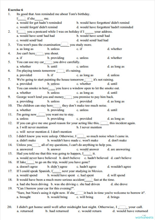 MIXED CONDITIONALS 07. Interactive worksheet | TopWorksheets