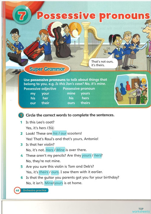 Unit 7 - Possessive pronouns. Interactive worksheet | TopWorksheets