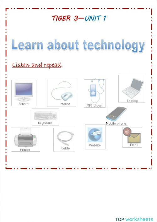 Tiger 3 - unit 1- technology. Interactive worksheet | TopWorksheets