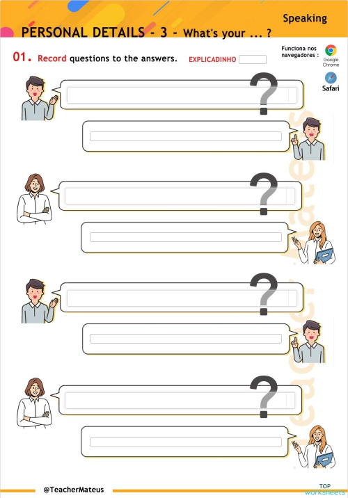 Handout 1 - Test 6 - Speaking. Interactive worksheet | TopWorksheets