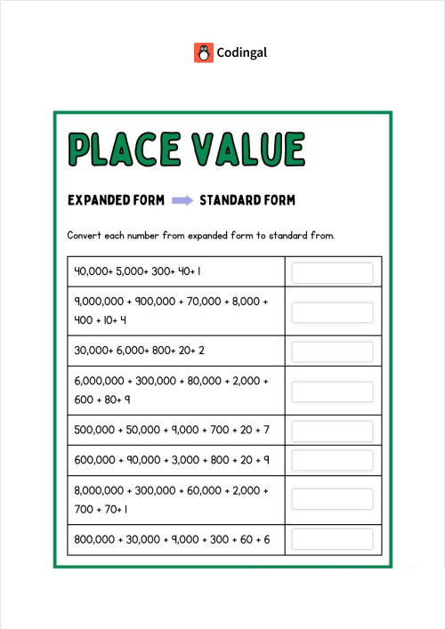 M_G02T01_WC01_Expanded and Standard Form. Interactive worksheet | TopWorksheets