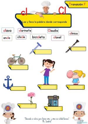 Palabras con cl. Ficha interactiva | TopWorksheets