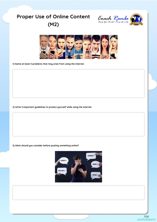Proper Use of Online Content (M2). Interactive worksheet | TopWorksheets