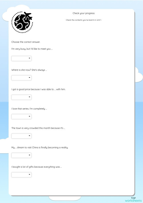 Check your progress. Interactive worksheet | TopWorksheets