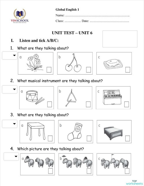 S1 - UNIT TEST 6. Interactive worksheet | TopWorksheets