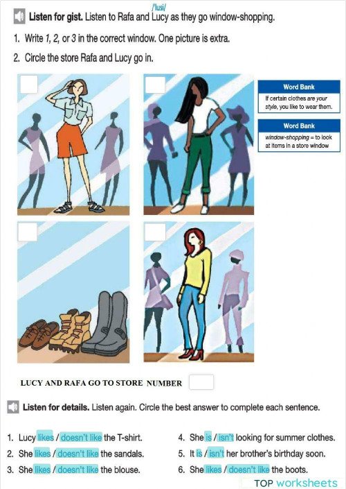 Basic 04 Unit 11 Lesson A Listening. Interactive worksheet | TopWorksheets