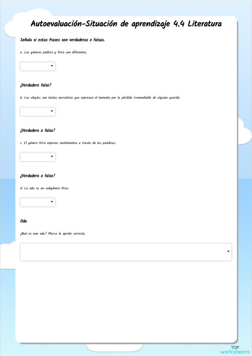 figuras literarias. Ficha interactiva | TopWorksheets
