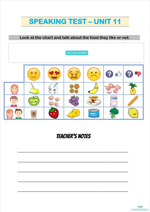 Unit 11 - SPEAKING. Interactive worksheet | TopWorksheets
