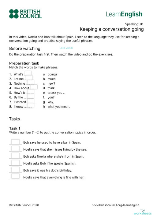 PAE - SPEAKING 6TO. Interactive worksheet | TopWorksheets