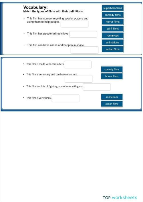 vocabulary. Interactive worksheet | TopWorksheets