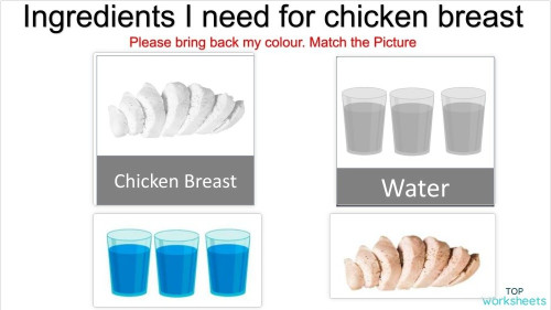 Chicken Breast Match. Interactive worksheet | TopWorksheets