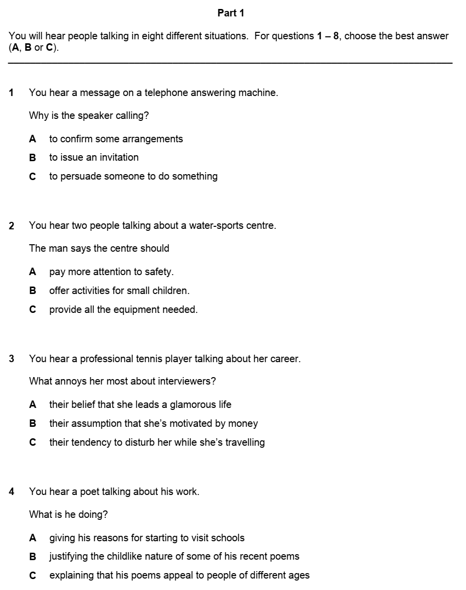 FCE SAMPLE TEST 1 2015. Interactive worksheet | TopWorksheets