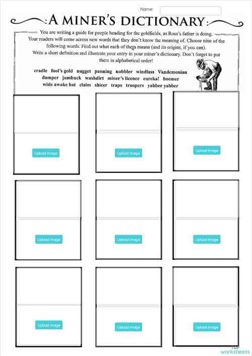 A Miner's Dictionary. Interactive worksheet | TopWorksheets
