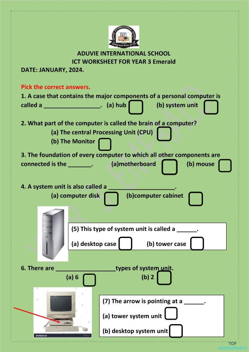 Ict Worksheet Interactive Worksheet Topworksheets