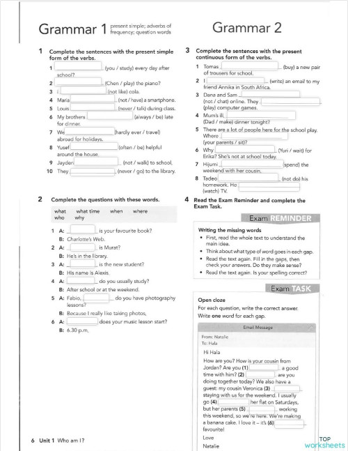 Close-Up A2 U1 Grammar. Interactive worksheet | TopWorksheets