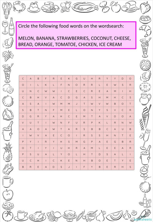 TOPIC 5: FOOD. Interactive worksheet | TopWorksheets