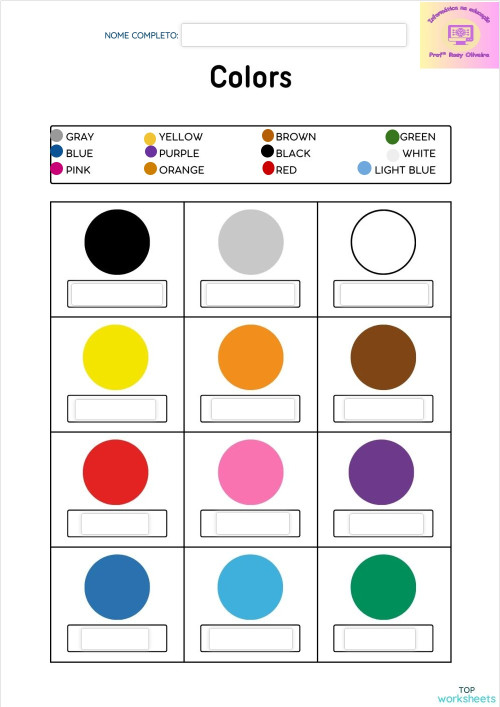 Atividades de cores. Ficha interativa | TopWorksheets