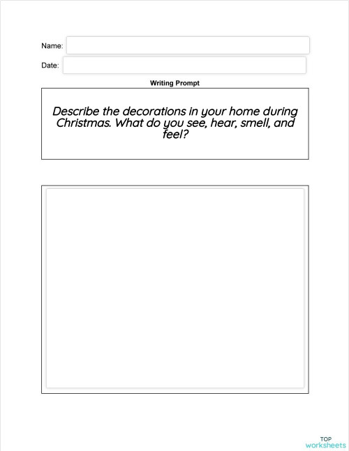 Christmas Writing Prompt. Interactive worksheet | TopWorksheets