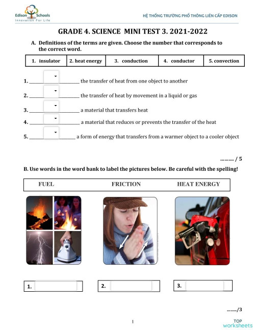 Grade 4. Mini Test 3. Interactive worksheet | TopWorksheets