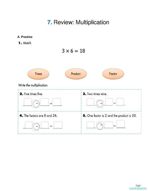 review multiplication. Interactive worksheet | TopWorksheets