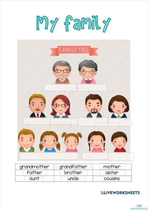 MY FAMILY TREE. Interactive worksheet | TopWorksheets